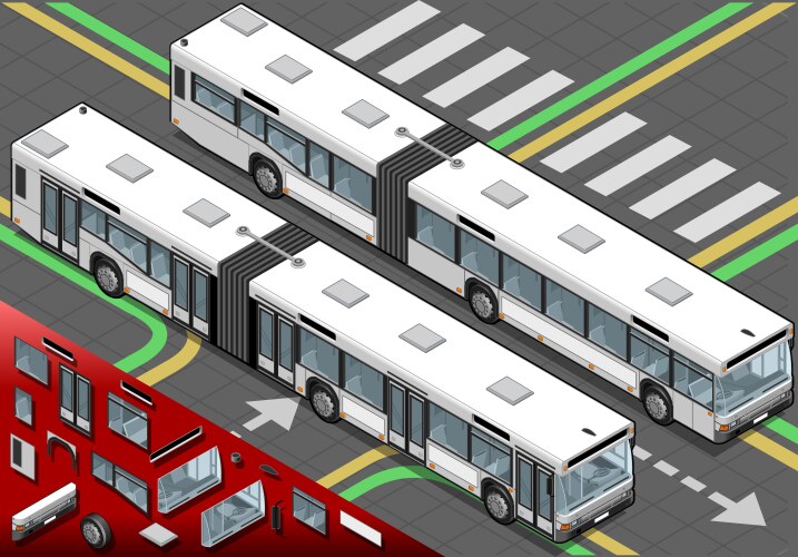 Electric bus isometric Royalty Free Vector Image