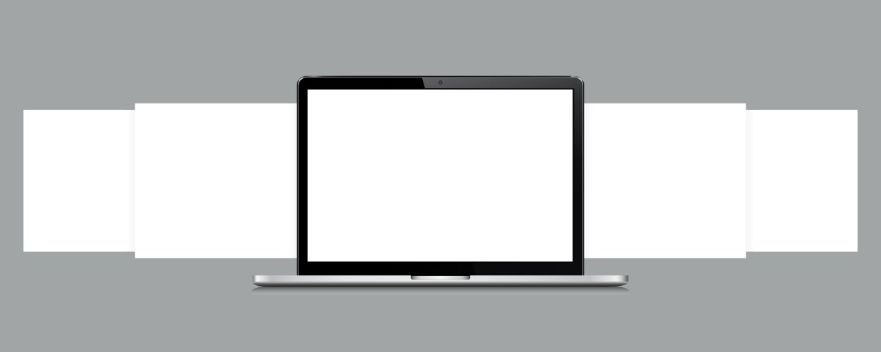 Laptop mockup with blank wireframing pages Vector Image