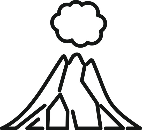 Volcano erupting with smoke coming out of crater Vector Image