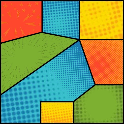 Empty comic page mockup with color background Vector Image