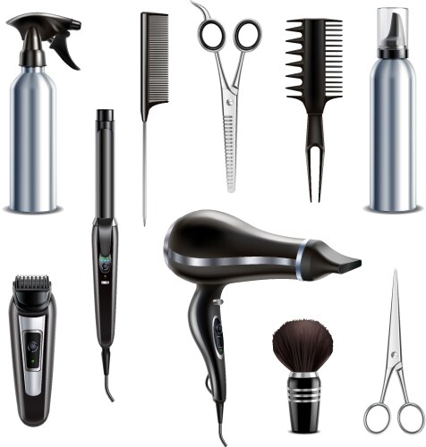 Barbershop tools set Royalty Free Vector Image