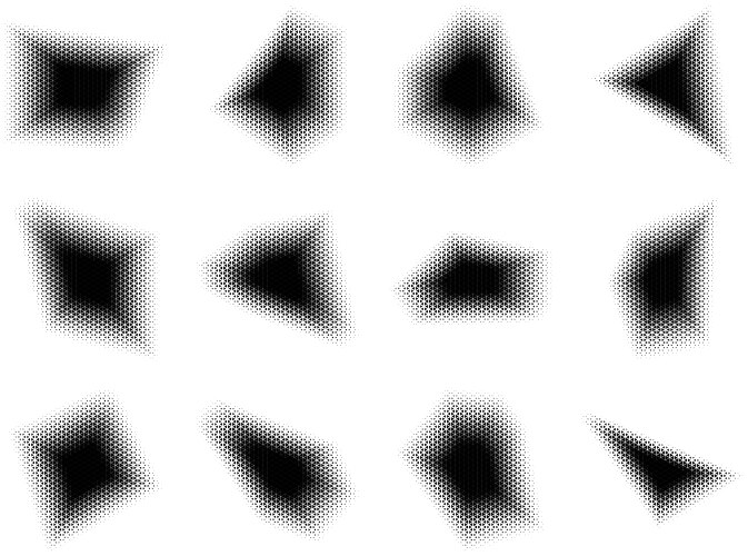 Halftone triangle pattern reprographic technique Vector Image