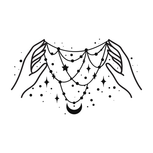 Hand line art design drawn Royalty Free Vector Image