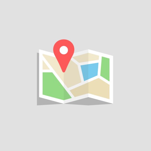 Location search folded map navigation Royalty Free Vector