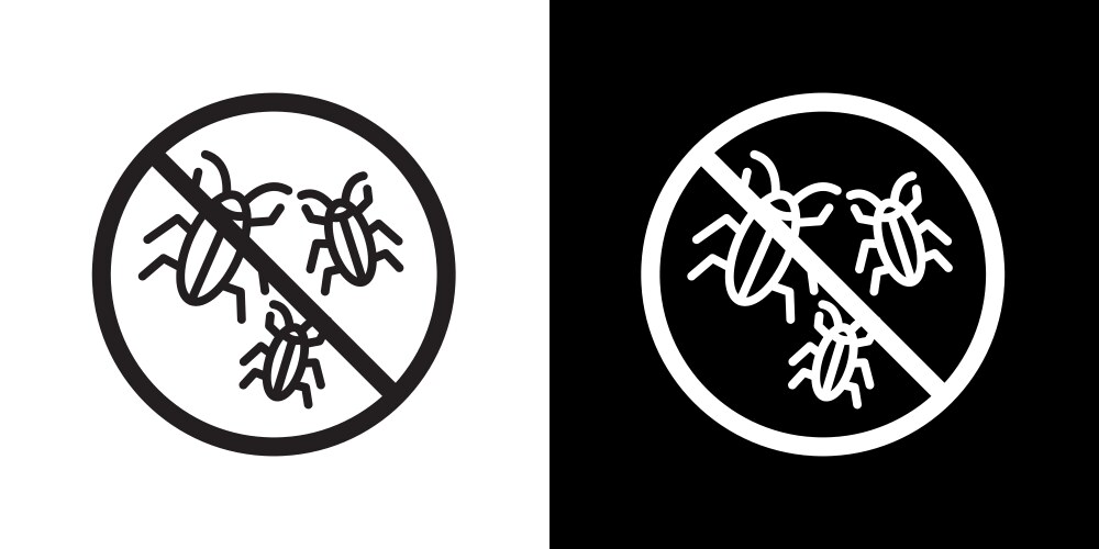 No parasitic insects sign icon set forbidden Vector Image