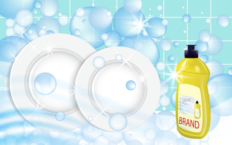 Dishwashing labels liquid label Vector Images & Graphics for Commercial ...