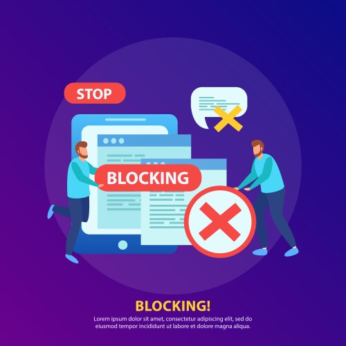Blocking internet icon Royalty Free Vector Image