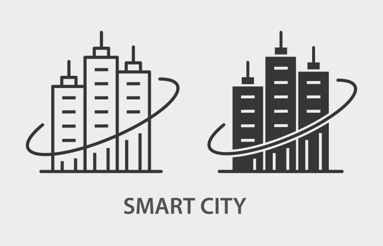 Smart city monorail composition Royalty Free Vector Image