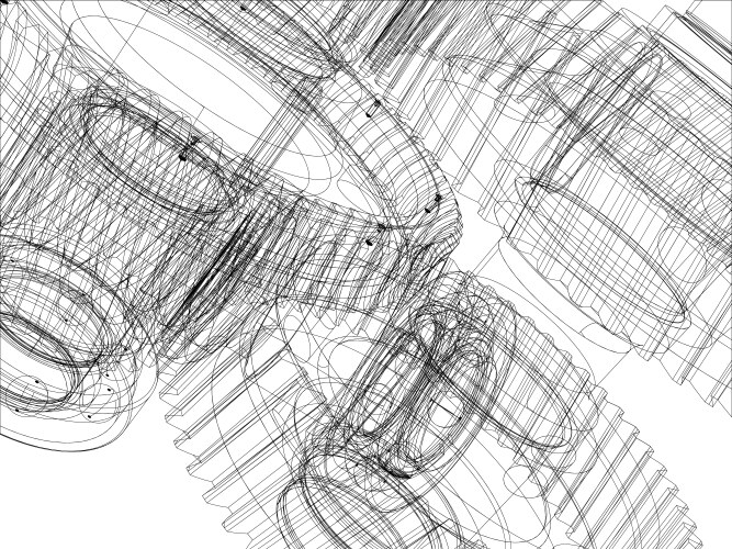 Shaft sketch with hatching engineering drawing Vector Image