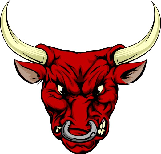 Angry bull head mascot Royalty Free Vector Image