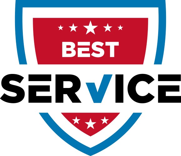 Best service icon shield Royalty Free Vector Image