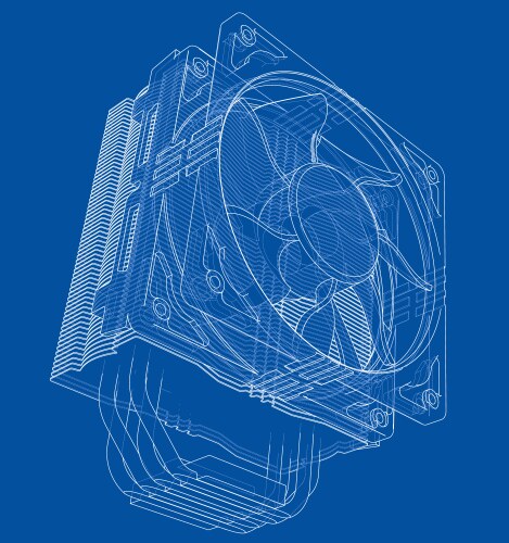 Cpu cooler drawings Royalty Free Vector Image - VectorStock