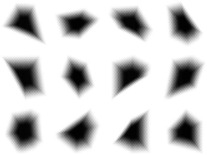 Halftone Triangle Pattern Reprographic Technique Vector Image