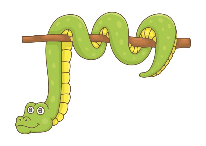 Snake on the monitor of a cartoon Royalty Free Vector Image