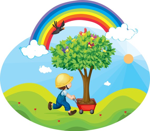 Little boy doing push up Royalty Free Vector Image