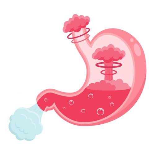 Red hot stomach cartoon Royalty Free Vector Image