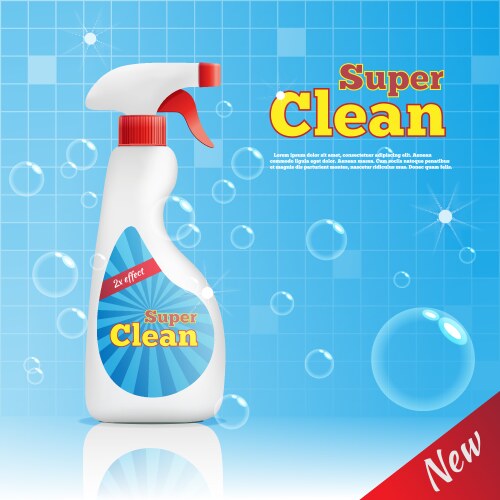 Super cleaner advertising background Royalty Free Vector