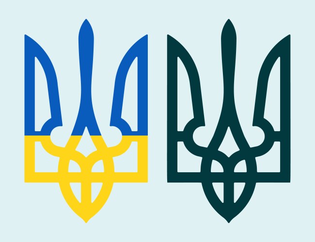 Tryzub trident national symbols ukraine Royalty Free Vector