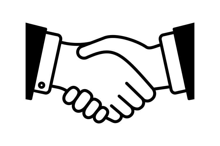 Handshake symbol Royalty Free Vector Image - VectorStock
