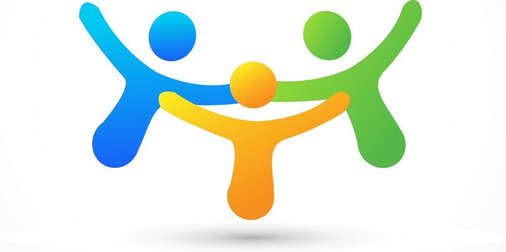 Teamwork union people logo Royalty Free Vector Image