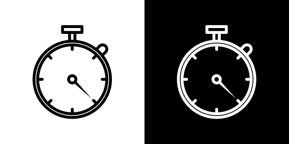 Stopwatch Icon Set Watch Clock Timer Chronometer Vector Image