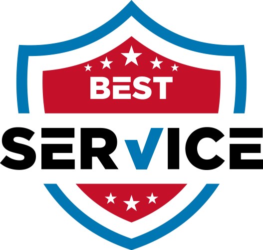 Best service icon shield Royalty Free Vector Image