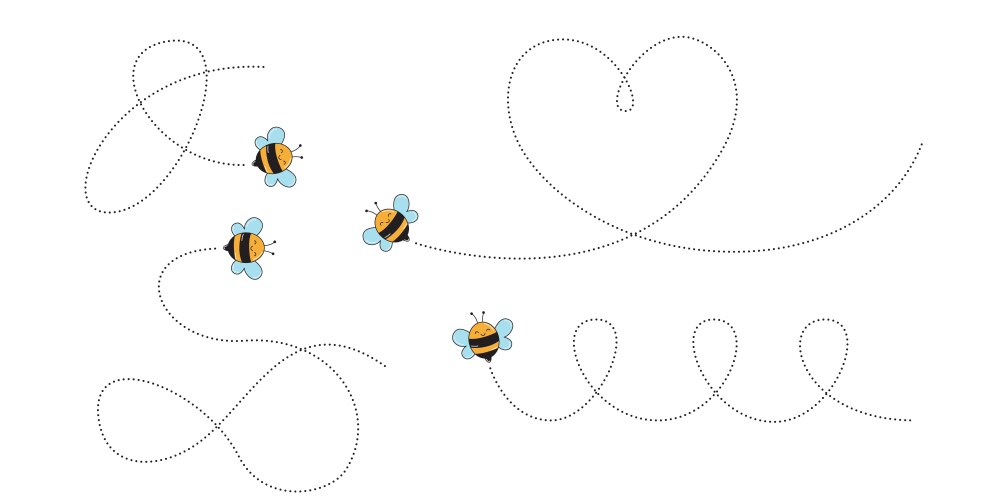 Bee Line Dotted Vector Images (over 580)