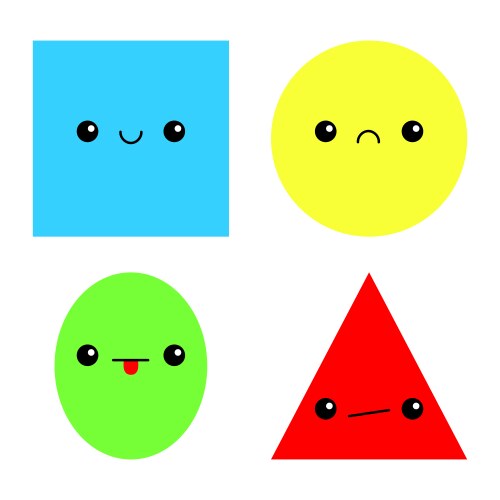 Basic shapes with faces Vector Images & Graphics for Commercial Use ...