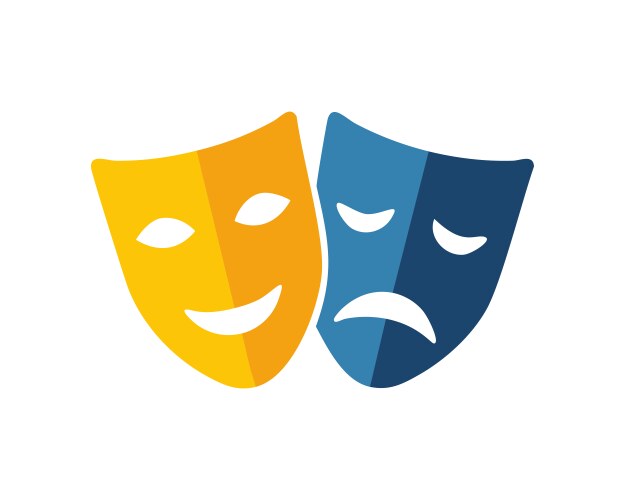 Comedy and tragedy masks masquerade mask comic Vector Image