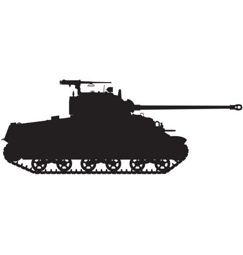 World war two military jeep silhouette Royalty Free Vector