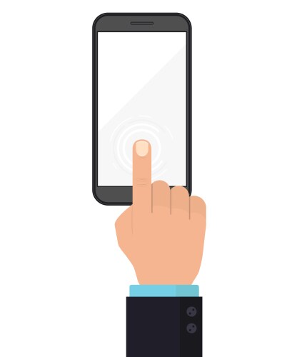 Mobile phone in hand Royalty Free Vector Image