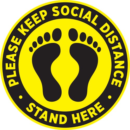 Social distancing signage or floor sticker Vector Image