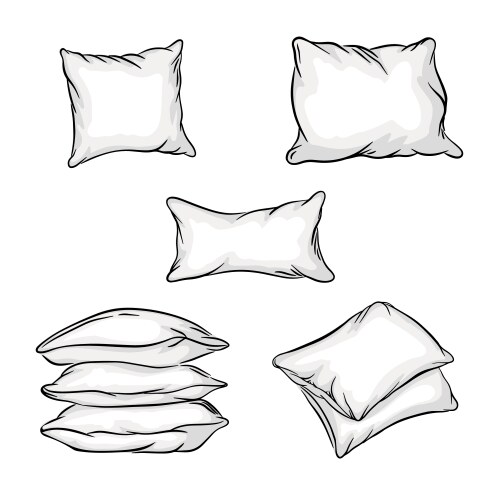 White pillow simple sketch Royalty Free Vector Image