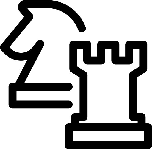 Icon bishop and knight chess piece strategy game Vector Image