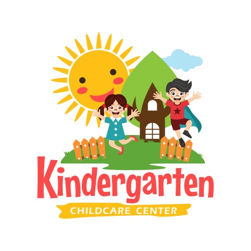 Kindergarten Logo Template Royalty Free Vector Vectorstock