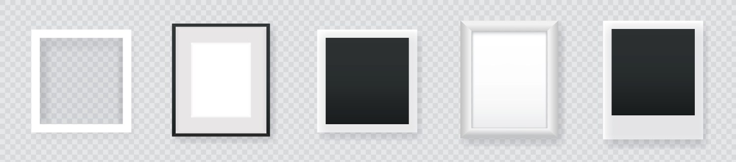 Realistic collage photo frame template Royalty Free Vector