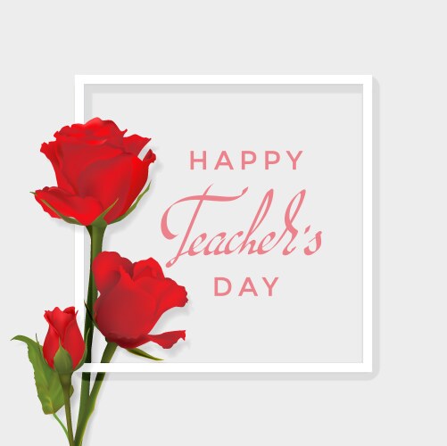 Teachers day thank you card template Royalty Free Vector