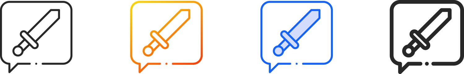 Chess pieces iconthin linear gradient blue stroke Vector Image