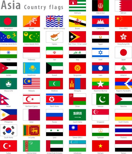 Different national flags clip-art collection Vector Image