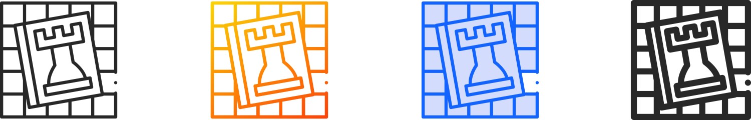 Chess piece iconthin linear gradient blue stroke Vector Image