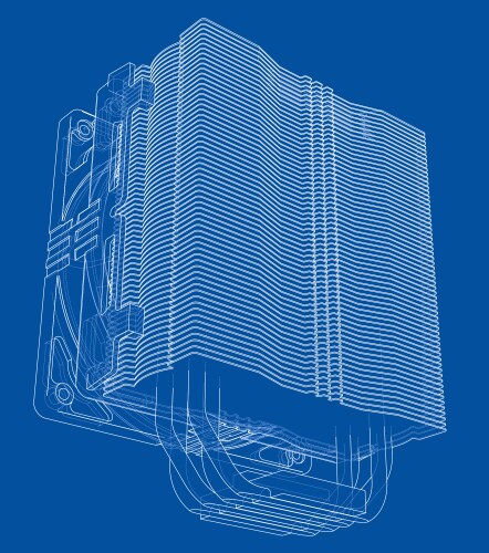 Cpu cooler drawings Royalty Free Vector Image - VectorStock