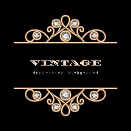 Square gold jewelry frame Royalty Free Vector Image