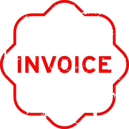Grunge blue invoice word round rubber seal stamp Vector Image