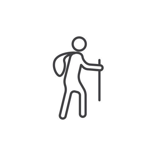 Hiking icon set hiker man symbol mountain Vector Image