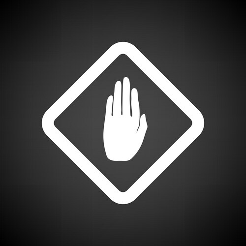 Icon of warning hand Royalty Free Vector Image