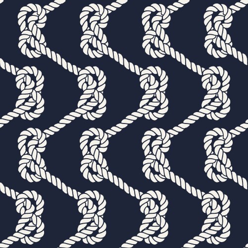 Endless nautical rope pattern hand drawn Vector Image