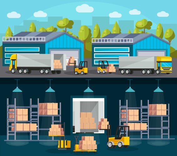 Warehouse design concept Royalty Free Vector Image