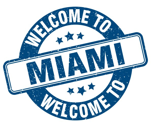 Welcome to miami stamp round sign Royalty Free Vector Image