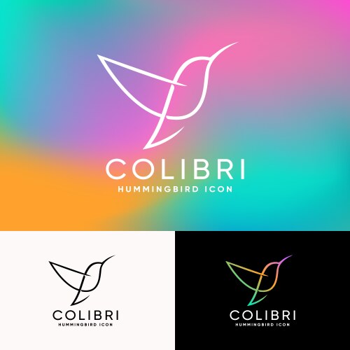 Yellow colibri logo Royalty Free Vector Image - VectorStock