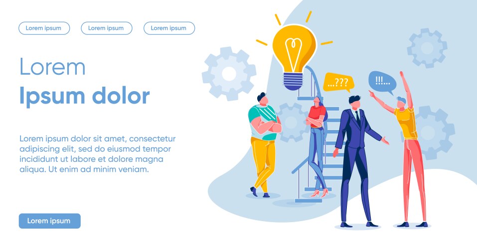 Idea change problem team work resolve icons Vector Image